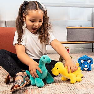 PREXTEX Plush Dinosaur Stuffed Animal, 4pk, 10 inches Cute Dinosaur Plush Toys for Boys and Girls Ages 3+, Stuffed Dinosaurs for Boys, Soft Dino Plush Stuffed Animals Dinosaur Party Favors