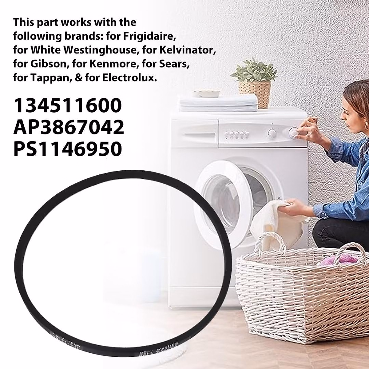 Gxcdizx 134511600 AP3867042 PS1146950 131686100 1156860 131234000 Washer Drive Belt for Kenmore for Crosley for Gibson for White Westinghouse Washing Machines