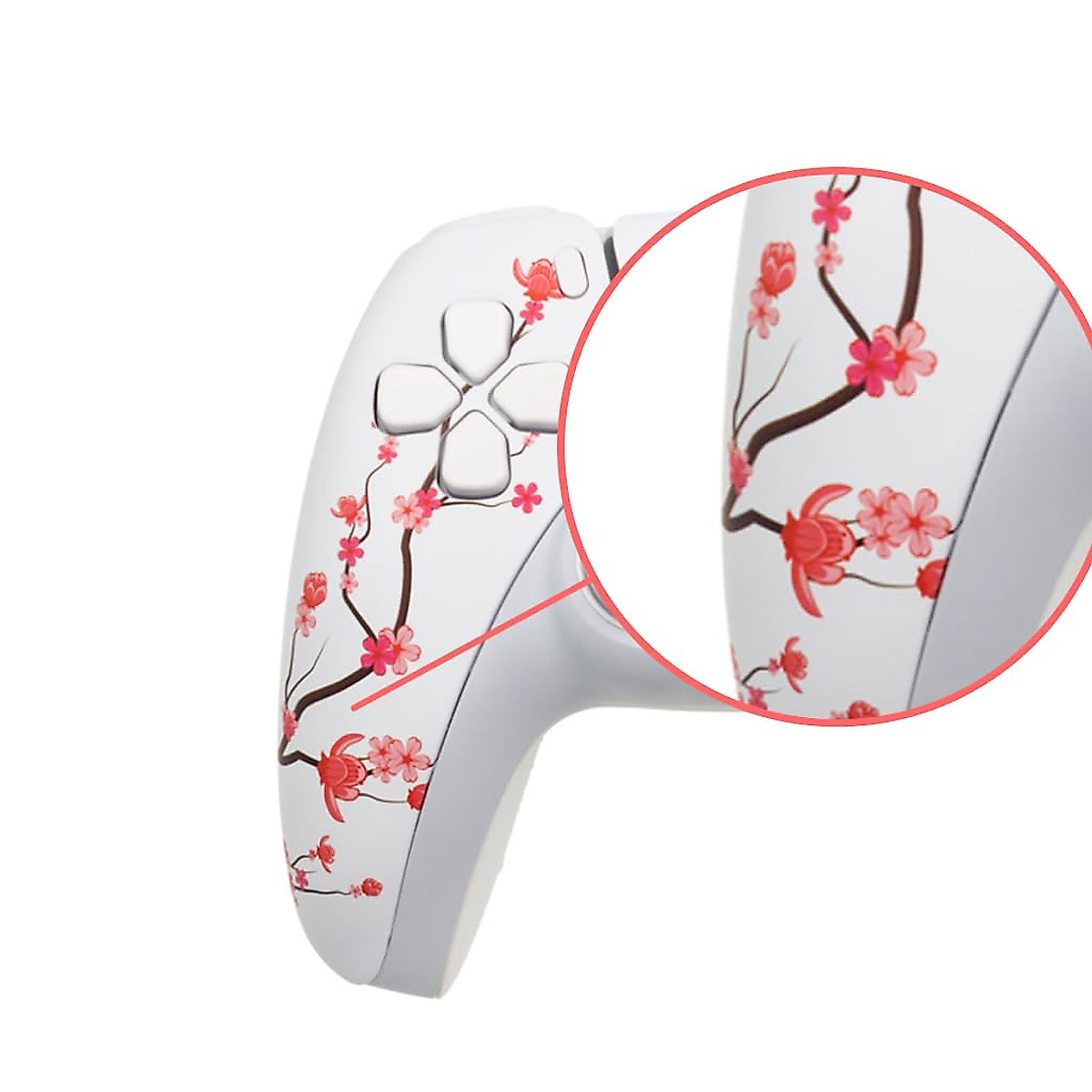 Cherry Blossoms Front Shell for PS5 Controller with Touchpad Cover Custom Faceplate for PS5 BDM-020 (Cherry Blossoms)