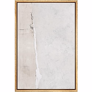 SIGNWIN Framed Canvas Print Wall Art Gray Tan Watercolor Pastel Color Field Abstract Shapes Illustrations Modern Art Decorative Contemporary Chic for Living Room, Bedroom, Office - 24"x36" Natural