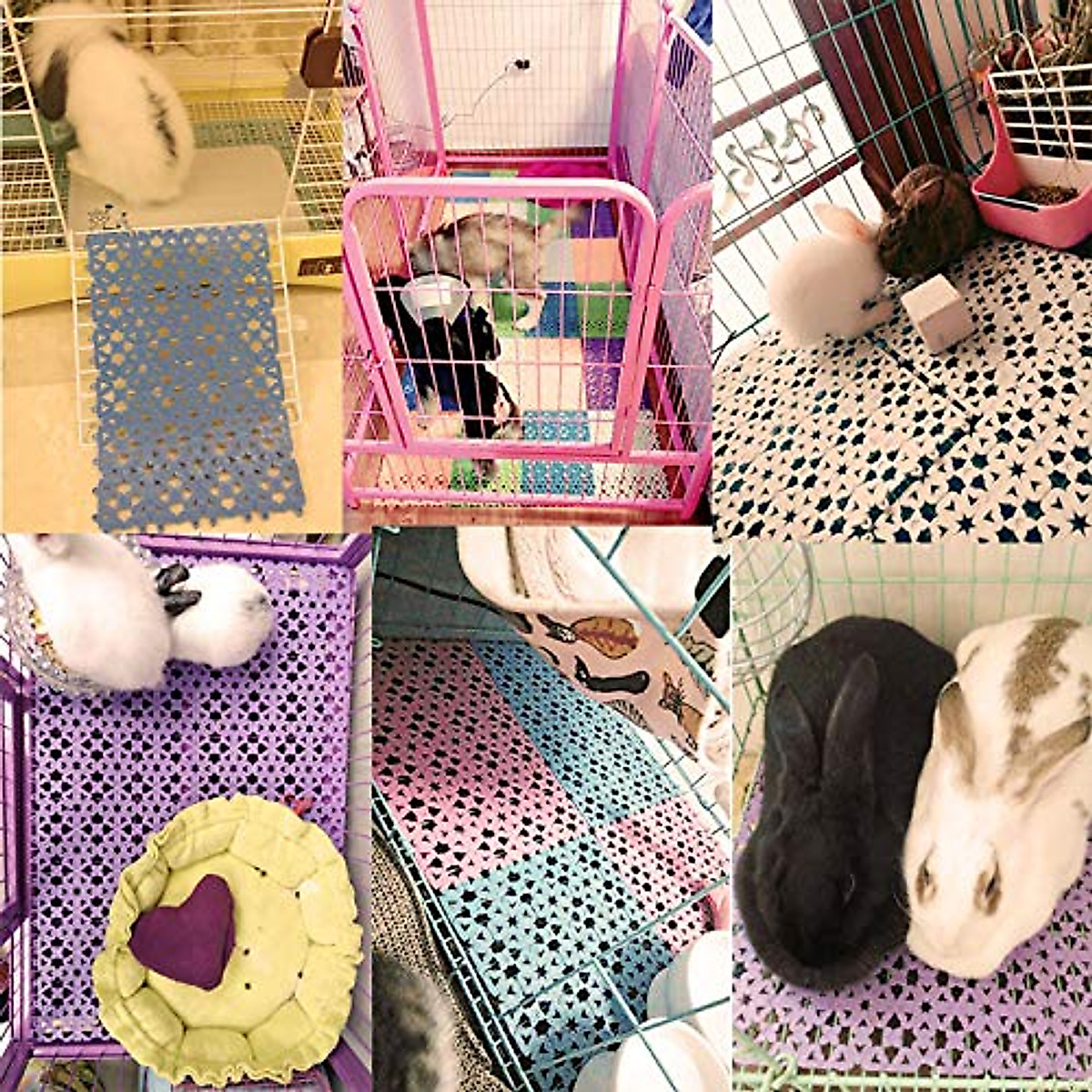 kathson Rabbit Cage Mat Floor Bunny Foot Resting Pads Plastic Cage Mat for Pet Cats Dogs Hamster Rat Chinchilla Guinea Pig and Other Small Animals(8 Pack)