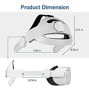 Kuject Design 3-in-1 Adjustable Head Strap for Oculus/Meta Quest 2, Replacement for Elite Strap, Enhanced Support in VR, Detachable & Lightweight VR Accessories Fit for Carrying Case