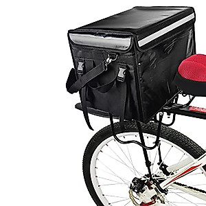 YINFEI Insulated Food Delivery Bag with Fixed Base and Internal Frame,Waterproof Foldable Food Delivery Bag for Catering,Restaurant,Delivery Driver（17" x 13" x 12"）