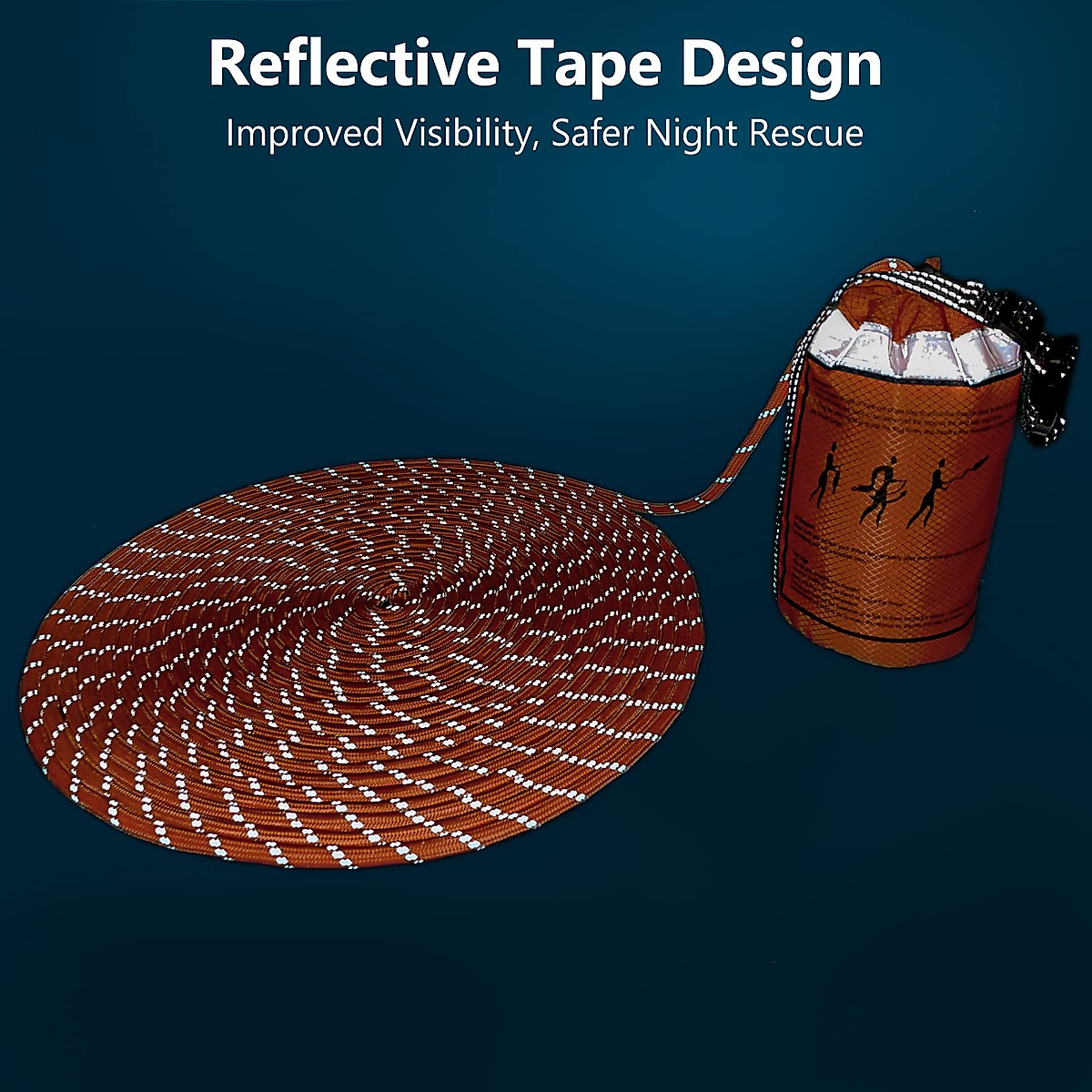 NTR Water Rescue Throw Bag with 70 Feet of Rope in 3/10 Inch Tensile Strength Rated to 1844lbs, Throwable Device for Kayaking and Rafting, Safety Equipment for Raft and Boat