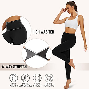 High Waisted Fleece Lined Leggings for Women No See-Through-Soft Athletic Tummy Control Black Pants for Running Yoga Workout(3 Pack Black,L-XL)