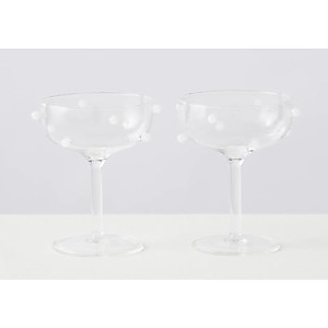 Maison Balzac Women's 2 Pomponette Coupes, Clear/Multi, One Size