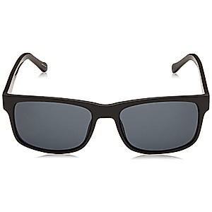 Fossil Men's FOS3061s Rectangular Sunglasses, Matte Black/Gray, 57 mm