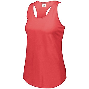 Augusta Sportswear Girls Lux Tri-Blend Tank, Red Heather, L
