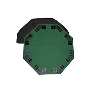 48" Green Octagon Folding Poker and Blackjack Table Top with Carrying Case