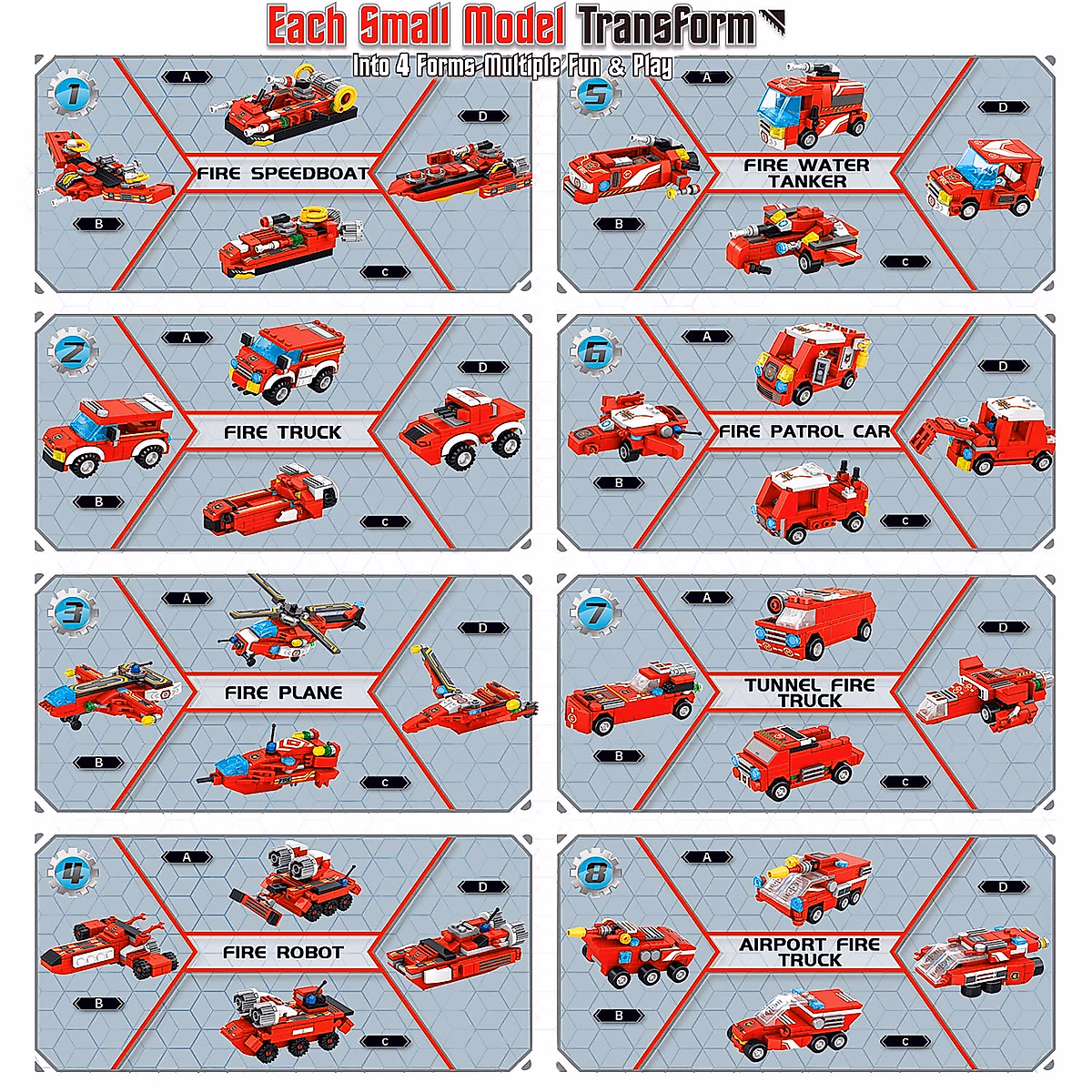 Robot Building Toys for Boys Age 6 7 8 9 10+ Year Old, 836 PCS Creative Construction Truck Blocks Toys, 35 in 1 STEM Educational Building Bricks City Fire Rescue Vehicles Kit Gift for Kids