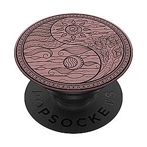 Yin Yang Day and Night Misty Rose PopSockets PopGrip: Swappable Grip for Phones & Tablets