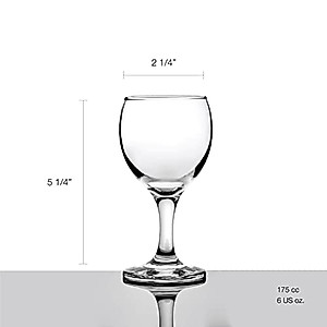 Pasabahce Premium Stemmed Mini Clear Wine and Champagne Glasses, Set of 6,Uniqe Desing Goblet 5.75 Oz, Perfect for Parties, Gifts, Housewarming, Weddings, Aniversary