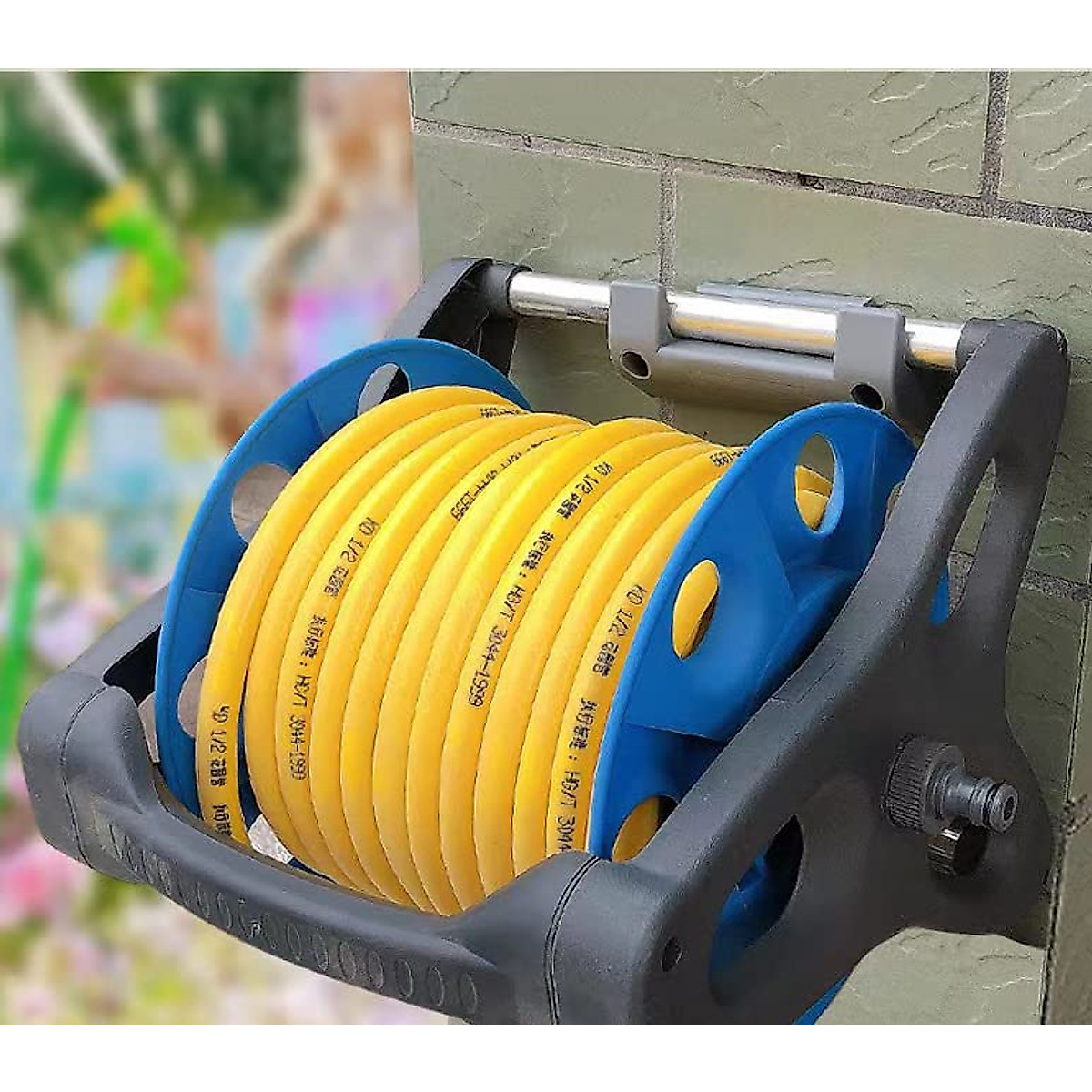 Water Hose Reel Wall Bracket PVC Plastic Garden Hose Reel Holder Wall Mount with 4 Screws & Plugs Easy Installation Hose Reel Hanger for Holding Diameter 0.78inch/2cm