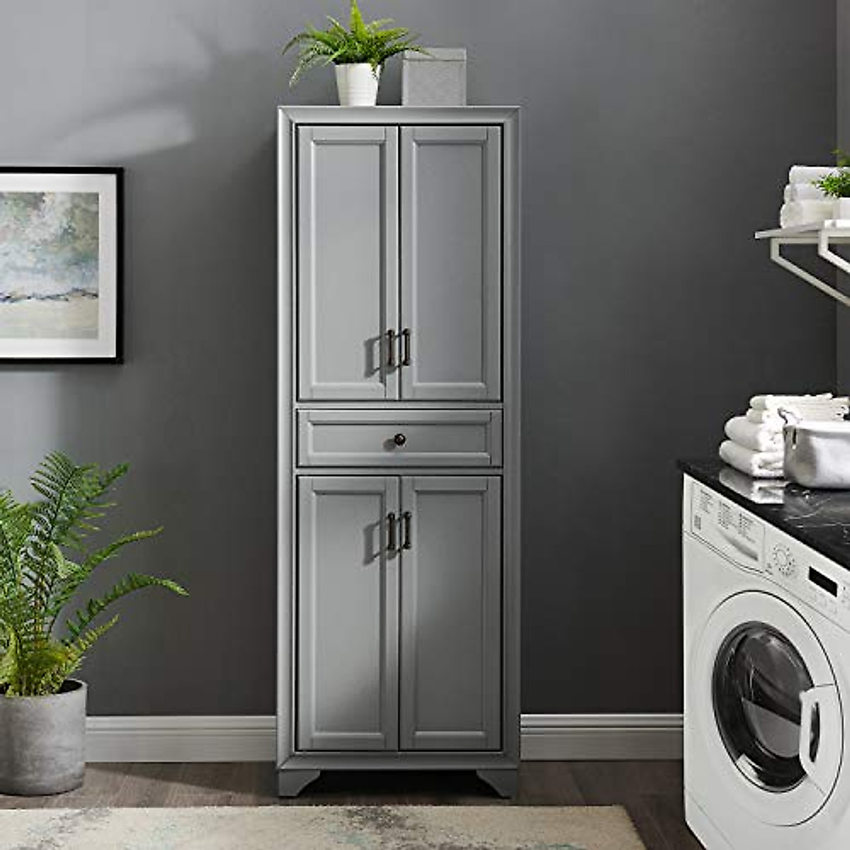 Crosley Furniture Tara Pantry, Distressed Gray