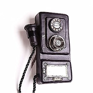 CGF- Decorative Telephones Wall Hanging Phone Model Decorate, Old Fashioned Corded Telephone Landline Phone Wired Telephone for Home Office Hotel, Black