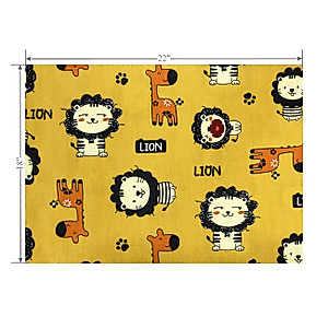 Lion Fat Quarters Fabric Bundles for Sewing Baby Boy Animal Fabric Cute Patterns Quilting Fabric for Kids 18" x 22" (6Pcs) SZRUIZFZ