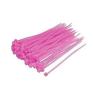 uxcell Cable Zip Ties Nylon Cable Wire Ties 4 Inch Self-Locking Nylon Tie Wraps Pink 100pcs