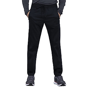 Cherokee Men Scrubs Pant Workwear Revolution Natural Rise Jogger WW012, M, Black
