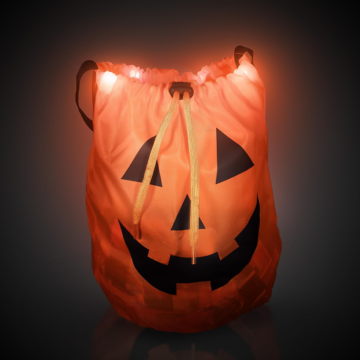 Windy City Novelties Led Halloween Pumpkin Draw String Trick or Treat Candy Bag