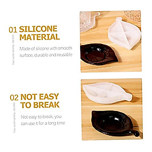 VILLCASE Leaf Saucer Mold Resin Coasters Crystal Decor Hand Mold Resin Plate Moulds DIY Resin Molds Dish Making Molds Epoxy Tray Mold DIY Tray Mold Tray Silicone Mold Silica Gel White Fruit
