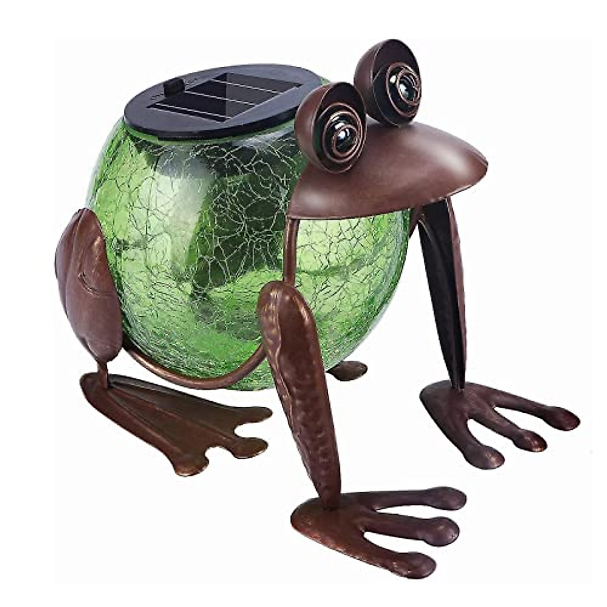 MUMTOP Solar Lantern Outdoor Waterproof LED Solar Lights Frog Decorative Tabletop Lanterns for Patio Garden Table Decor