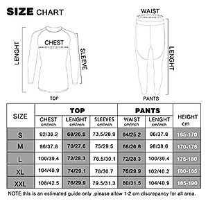 MEETWEE Men's Thermal Underwear Set, Winter Ski Gear Fleece Lined Long Johns Base Layer Warm Top & Bottom for Skiing Black
