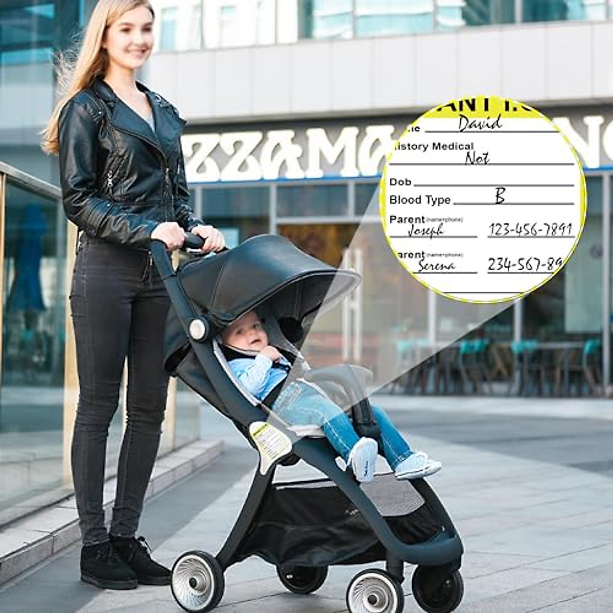 Infant I.C.E.(in Case of Emergency) Card Sticker 3 x 4 Inch Child Emergency Identification Contact Car Seat Stickers - Kids Car Seats Alert Attachment Tag Safety Decals 25 Pcs