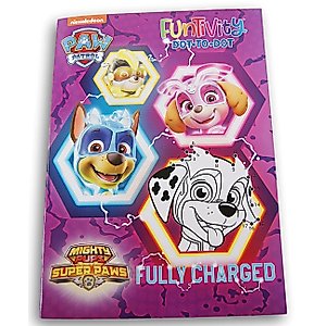 Pup Patrol Dot-to-Dot, Coloring, and Activity Book Colortivity "Fully Charged"- 80 Pages