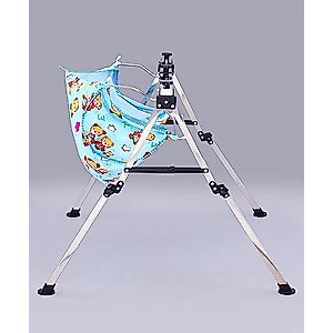 KISSATO Foldable Stainless Steel Infant, Baby Cradle with Non-Woven Storage Bag, Indian Style Palna