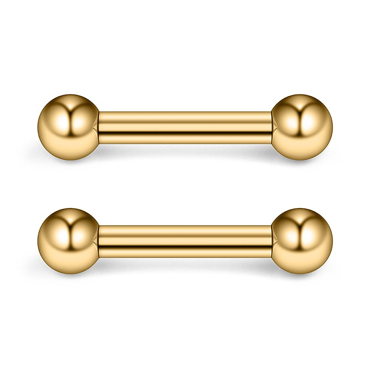 Ruifan Mix Color 316L Stainless Steel Nipple PA Tongue Shield Barbell Ring Bar Body Piercing Retainer 12G 10mm 12PCS