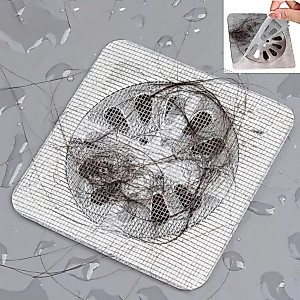 Pewosrid Disposable Hair Drain Stickers, 2024 Upgraded Disposable Drain Hair Catcher for Bathroom Laundry Bathtub Kitchen Sink Tub (3)