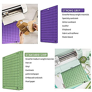 HTVRONT 6 Pack Cutting Mat 12x12 for Cricut Explore Air 2/Air/One(StandardGrip, LightGrip, StrongGrip, FabricGrip), Variety Adhesive Sticky Cutting Mats Accessories for Cricut