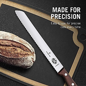 Victorinox Bread Knife - Serrated Bread Knife for Kitchen Accessories - Cut Bread, Pastries & More - Wooden Handles, 8.25"