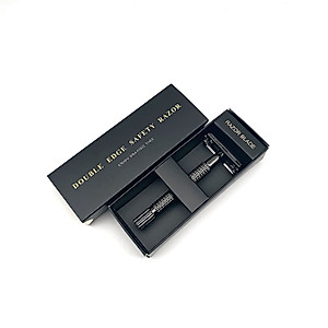 Double Edge Safety Razor Kit with Blades, Butterfly Safety Razor For Men Women, Metal Single One Blade Razor Fits All Double Edge Blade, Safe Quick to Change Blade, Eco Friendly DE Razor