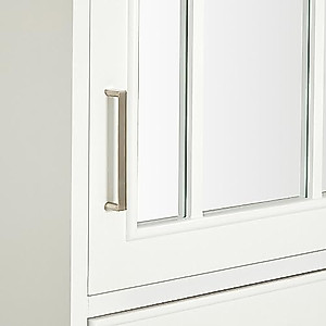 ARIEL Stafford M085D-WHT 85" Inch Double Sink Bathroom Vanity Set in White with White Quartz Countertop