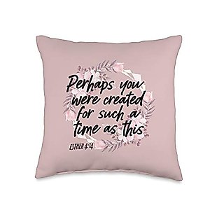 Perhaps You Were Created For Such Time Present Perhaps You were Created for Such Time As This Christian Throw Pillow, 16x16, Multicolor