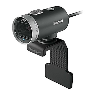 Microsoft LifeCam Cinema Webcam for Business - Black with built-in noise cancelling Microphone, Light Correction, USB Connectivity, for video calling on Microsoft Teams/Zoom, Windows 8/10/11
