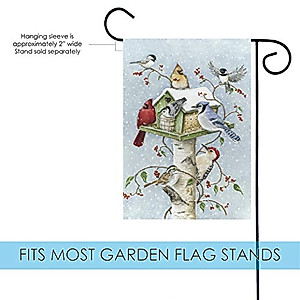 Toland Home Garden 12x18 Inch Double Sided Garden Flag Winter Flag, Winter Birds Winter Garden Flag House Flag For Outdoor Yard Decoration