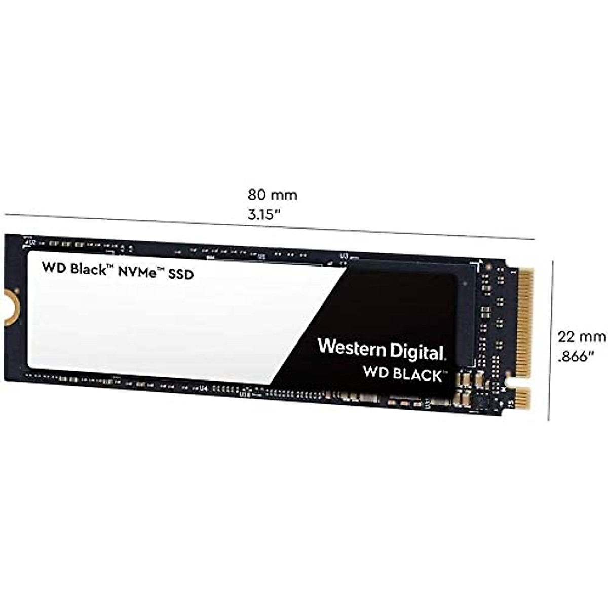 WD Black 250GB High-Performance NVMe PCIe Internal - M.2 2280, 8 Gb/s - WDS250G2X0C