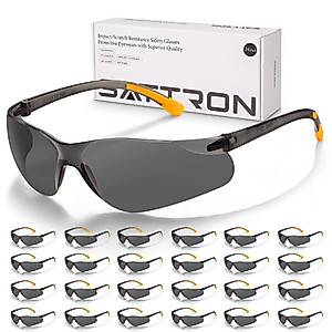 SATTRON Tinted Safety Glasses Bulk 24 Pack, UV Protective Safety Sunglasses for Men Women, ANSI Z87.1 Scratch & Impact Resistant Eye Protection, Ideal for Construction, Shooting, Lab