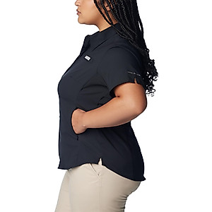 Columbia Women's PFG Tamiami II UPF 40 Short Sleeve Fishing Shirt, Black, Medium
