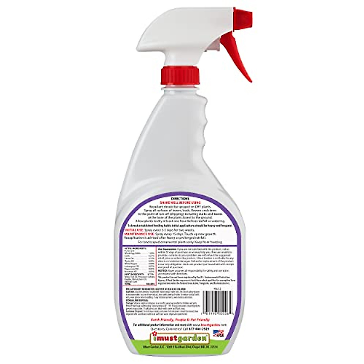 I Must Garden Rabbit Repellent: Mint Scent Rabbit Spray for Plants & Lawns – 32 oz. Ready to Use