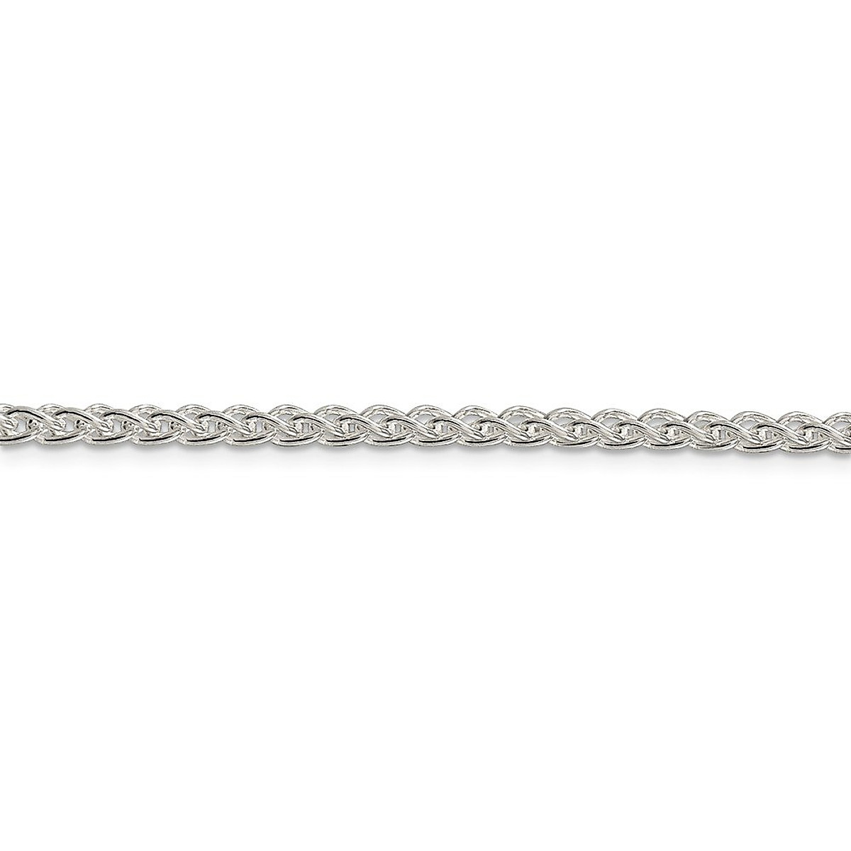 Solid 925 Sterling Silver 3mm Round Spiga Chain Necklace - with Secure Lobster Lock Clasp 20"