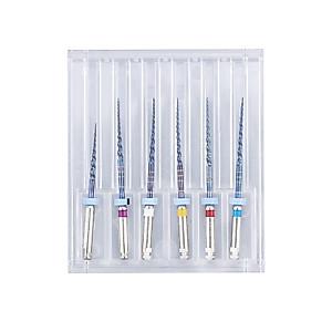 6Pcs S1-F3 Endodontics Files Heat Acticated NiTi Engine Use Super Rotary File 21mm/25mm Endo File (25mm)