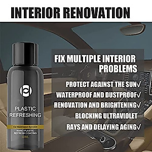 zmalqpti Plastic Revitalizing Coating Agent, 2022 New Car Restorer Cream Quick Restorer, Car Plastic Parts Retreading Agent, Nano Plastic Refreshing Coating, Automotive Interior Cleaning Agent (1pcs)
