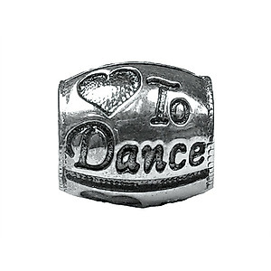 Zable Sterling Silver I Heart To Dance Compatible Bead/Charm