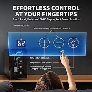 NEEDONE Wine Cooler Fridge, 8 Bottle Wine Chiller with Wine Rack/Lighting, Fast Cooling Thermoelectric Queit Wine Cabinet Cellar for Red White, Energy Efficient Gifts for Women Men