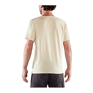 Fjällräven 1960 Logo T-Shirts for Men Offers Crew Neckline, Soft Cotton Construction, and Screen Print Graphic at Front Chalk White MD One Size