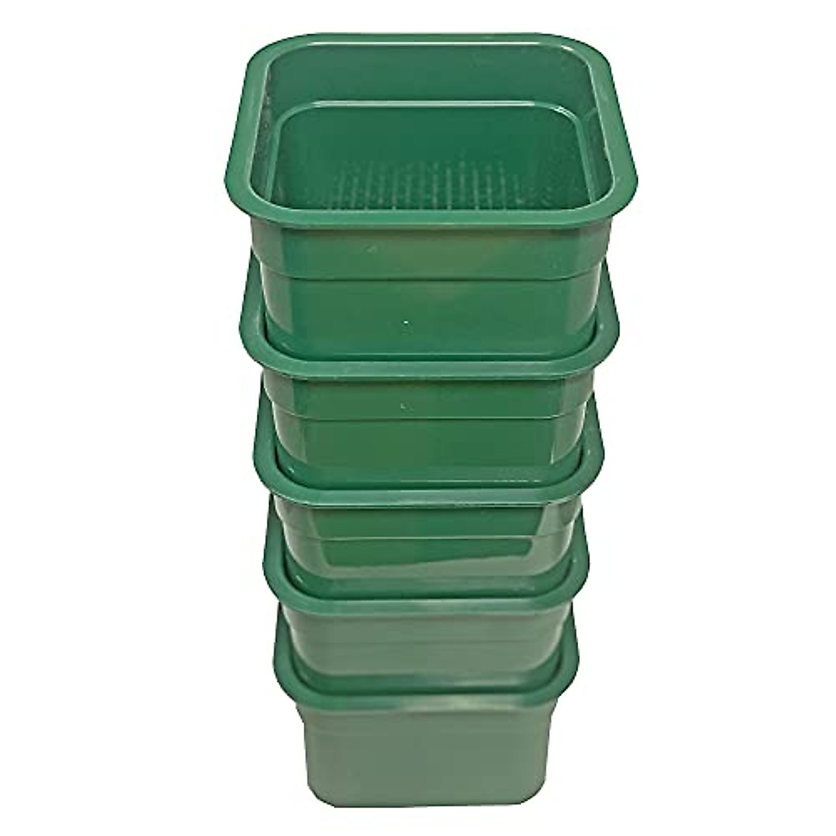 Sluice Fox 6 inch Gold classifiers; Set of Five Stacking sifting Pans with Stainless Steel mesh strainers for Gold panning; sharktooth and gem sifters; (Green)