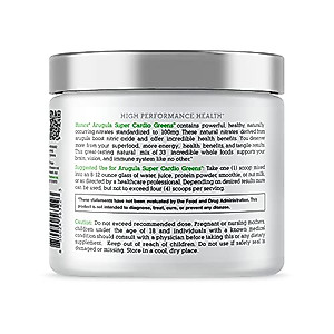 Arugula Super Cardio Greens Natural Preworkout, Cardio Support with 33 Superfoods Barley Grass, Broccoli, Moringa, Beets, Prebiotics, Probiotics, Spirulina, Powder Drink Mix, Berry 30 Days